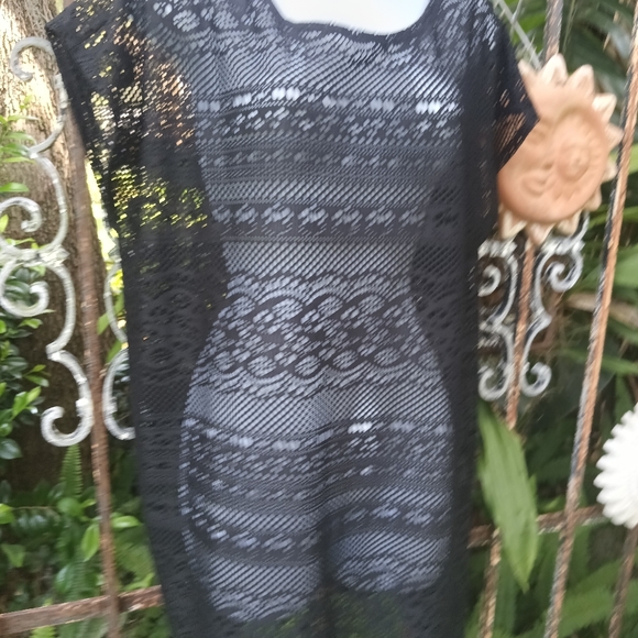 Mossimo Supply Co. | Swim | Mossimo Sexy Black Sheer Mesh Swim Cover Up ...